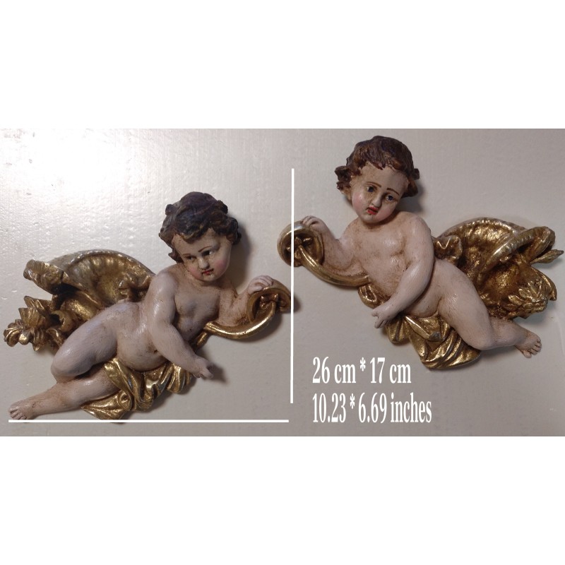 Pair of Napoleon III style angels wall decoration